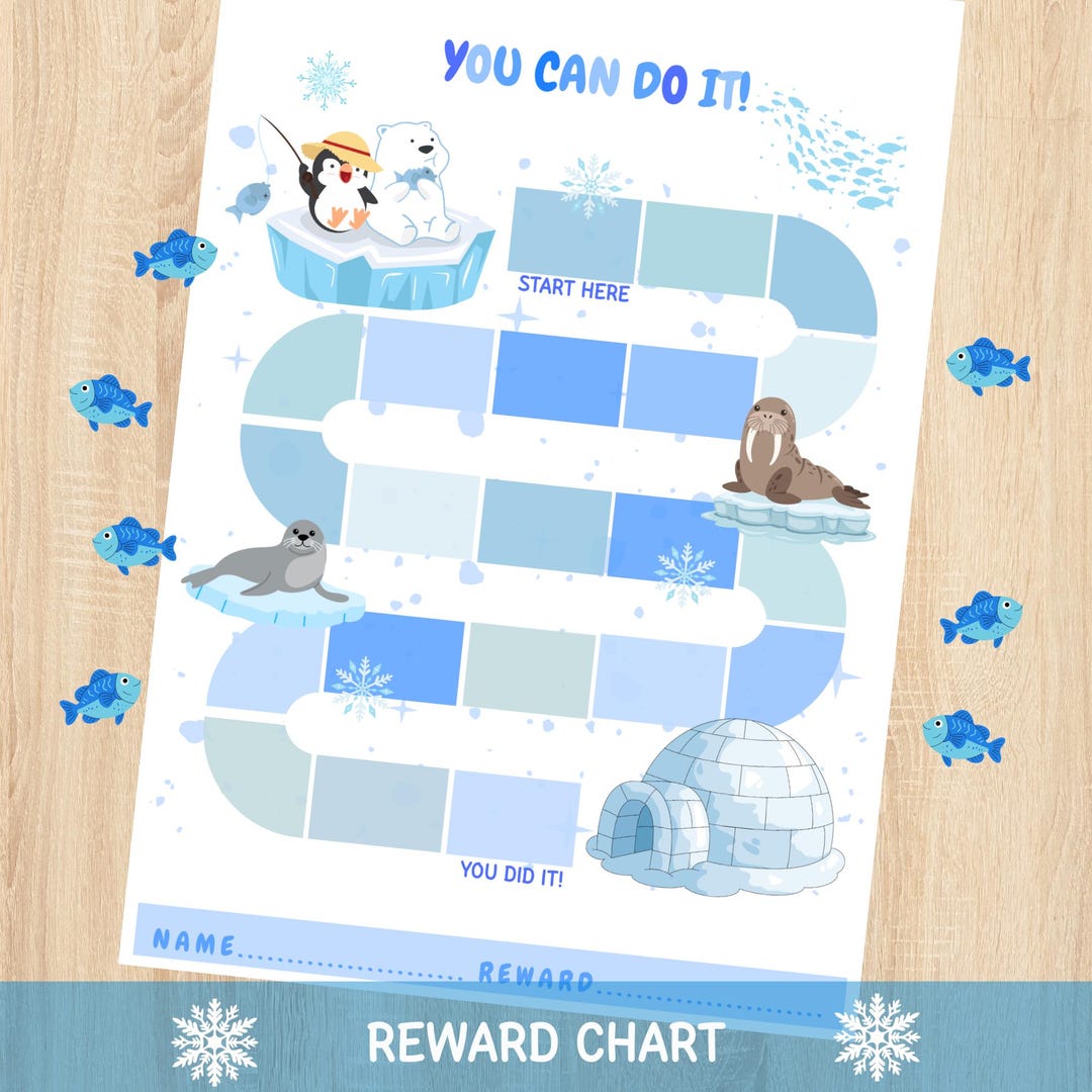 Penguin Reward Chart for Kids, Motivation System, Printable Sticker ...
