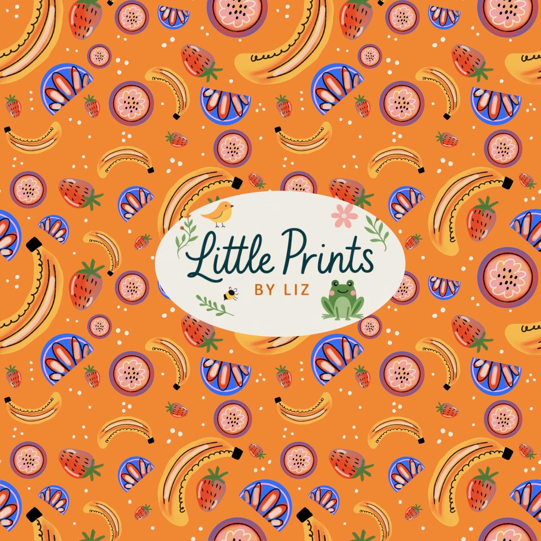 Seamless Fruit Pattern PNG | Bright Tropical Repeat | Strawberry Banana ...