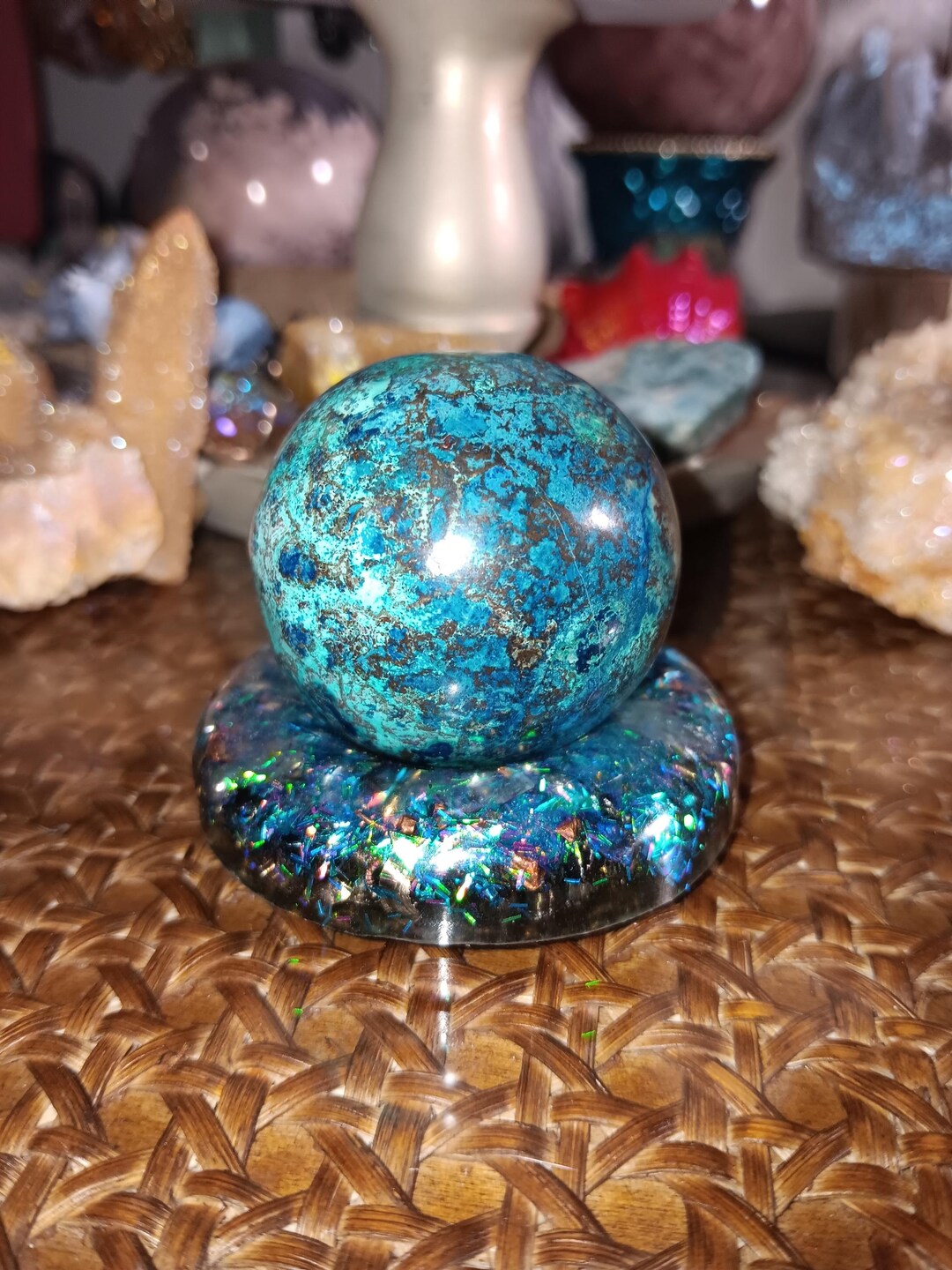 Rare Chrysocolla Shattuckite Sphere Malachite Dioptase Sphere ...