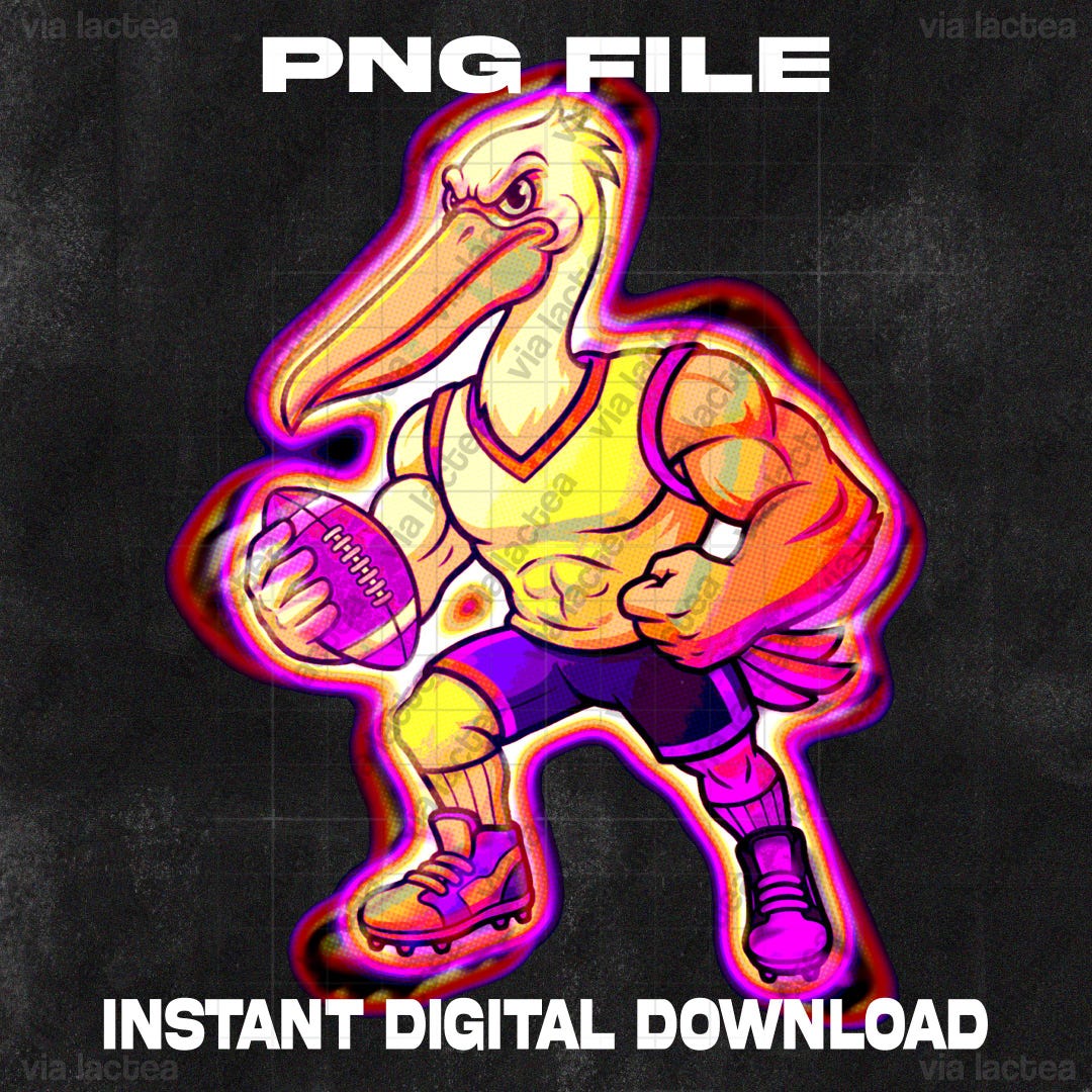 Pelican Football PNG, Tough Bird Mascot Sports Illustration, Retro ...