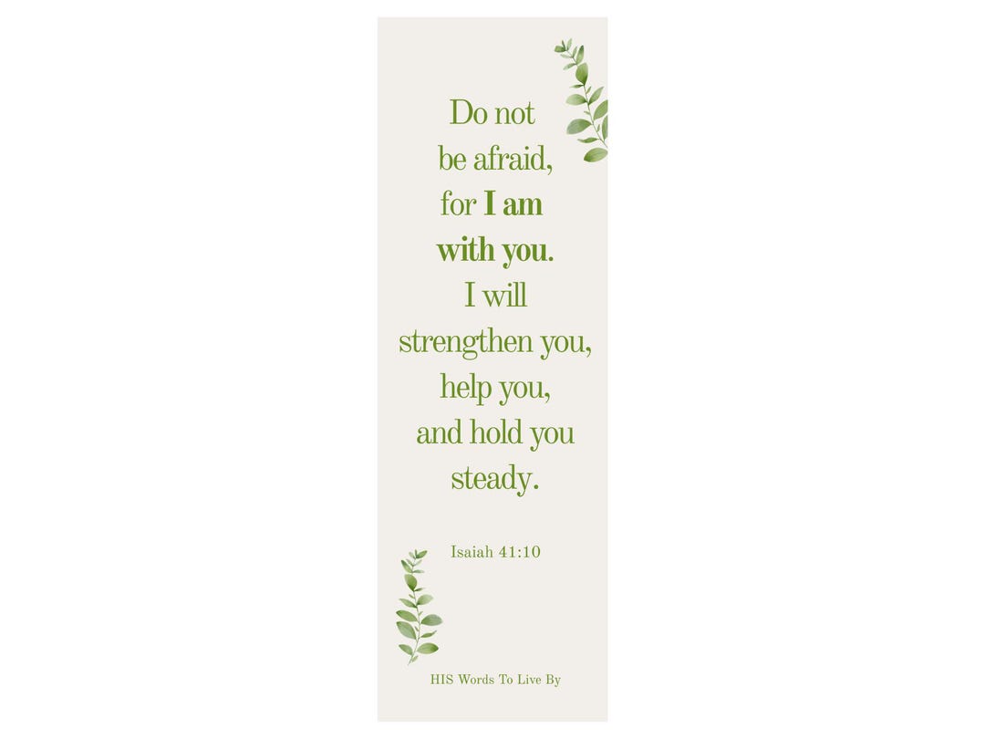 Isaiah 41:10 Scripture Bookmark Printable | Christian Bible Verse ...