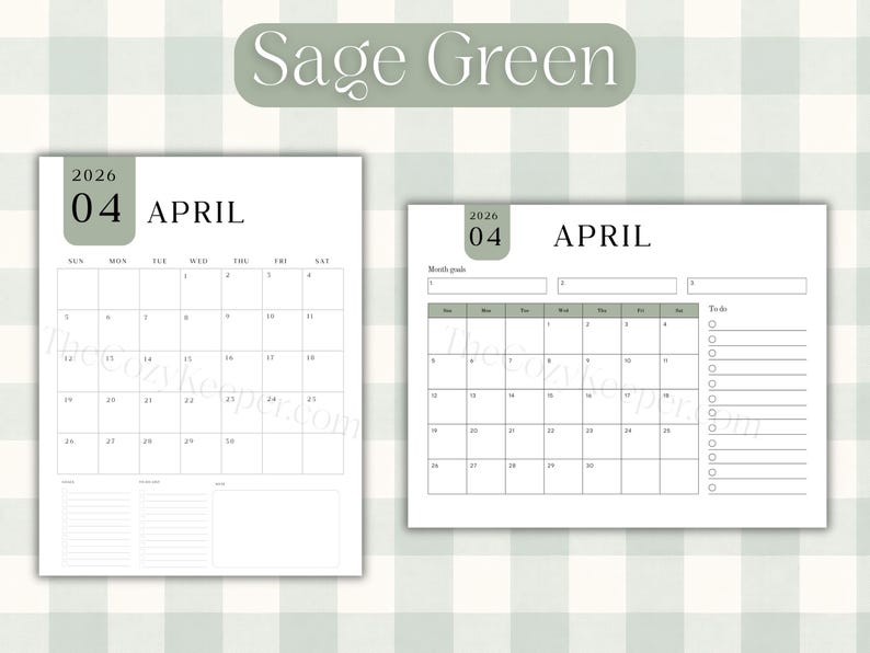 April 2026 Printable Calendar | Monthly Planner PDF | Landscape ...
