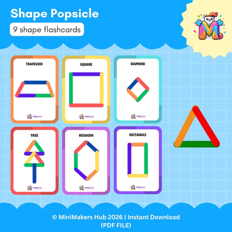 Popsicle Stick Building Cards | Alphabet, Numbers, Shapes Activity ...