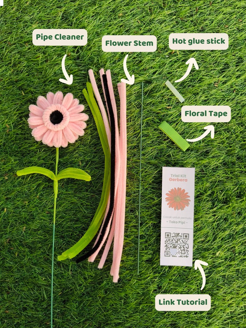 DIY Twist Stick Flower Kit With Video Tutorial | Craft Set | Pipe ...