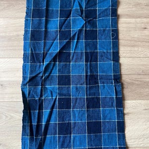 Vintage Japanese plaid indigo dyed fabric - Etsy 日本