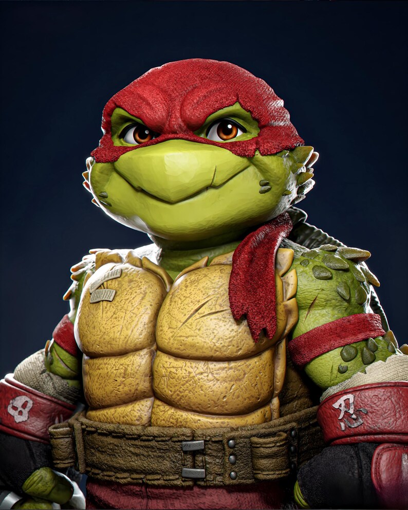Toon Red-guard Turtle | Cartoon Sai Ninja Turtle Figure | Desk Display ...