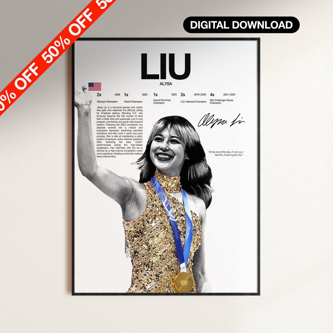 Alysa Liu Poster, Figure Skating Wall Print, Winter Olympic Poster ...