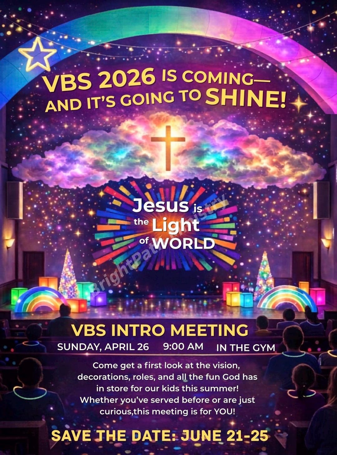 Editable VBS Flyer Canva Template | Church VBS Meeting Flyer | Kids ...