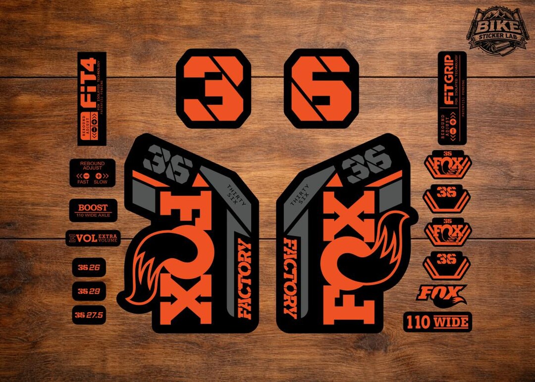 FOX 36 2021 MTB Fork Sticker Set Orange Gray - Etsy