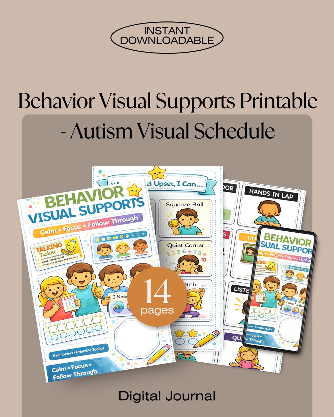Behavior Visual Supports Printable - Autism Visual Schedule - ADHD ...