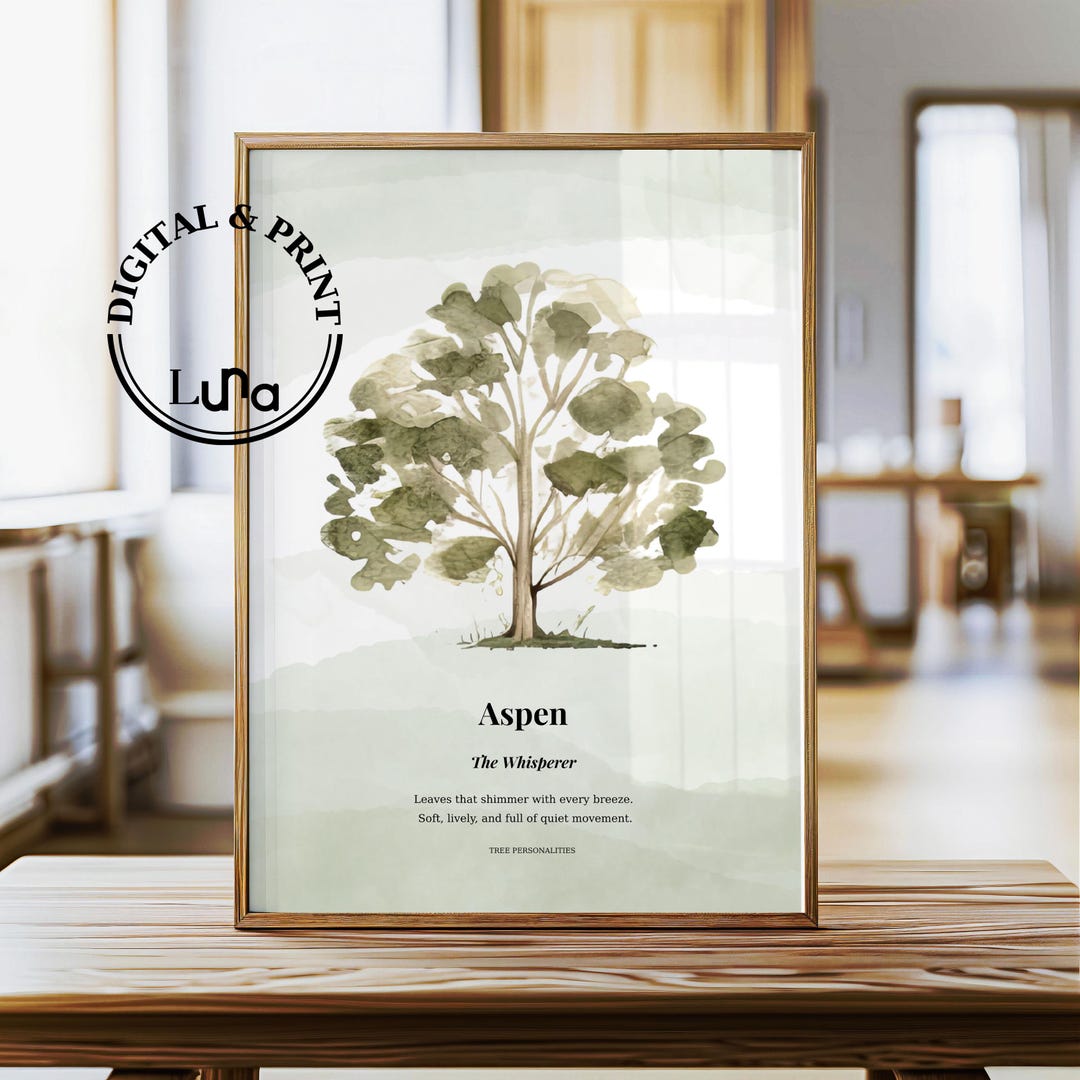 Aspen Tree Poster: the Whisperer Tree Personality Botanical Wall Art ...