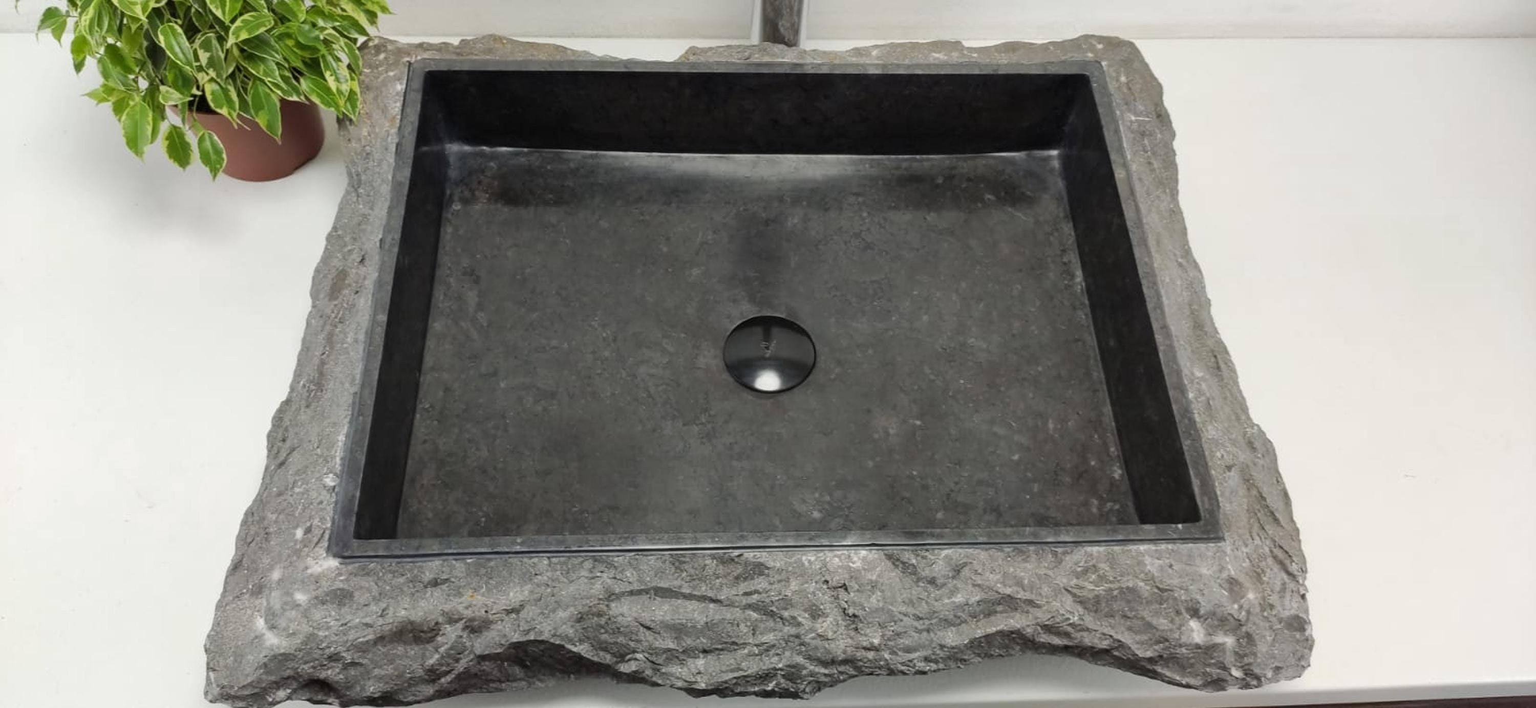 Black Stone Rectangular Vessel Sink – Natural Countertop Basin - Etsy ...