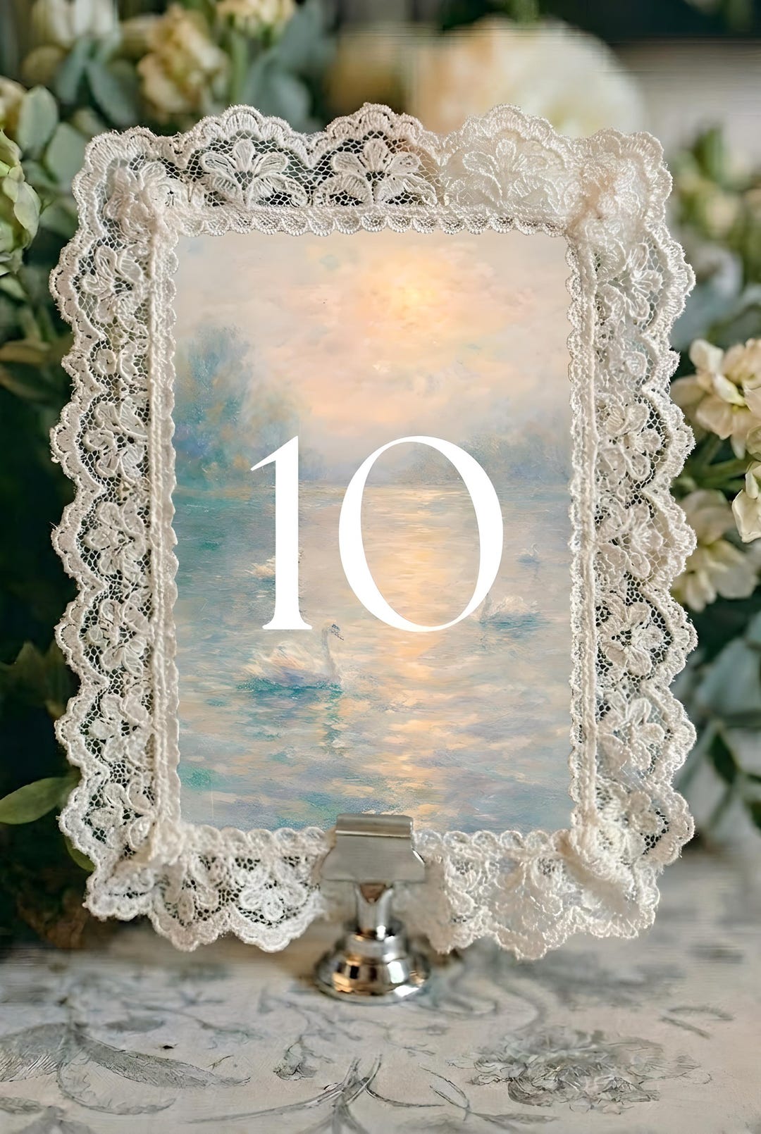 Swan Lake Wedding Table Numbers 1–30 – Monet Inspired Minimalist ...