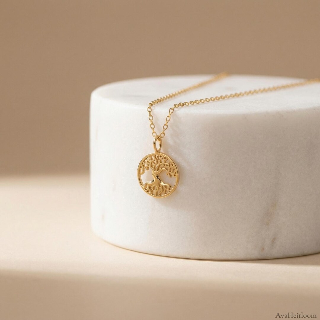 Tree of Life Necklace, Minimalist Necklace, Gold Tree Pendant ...