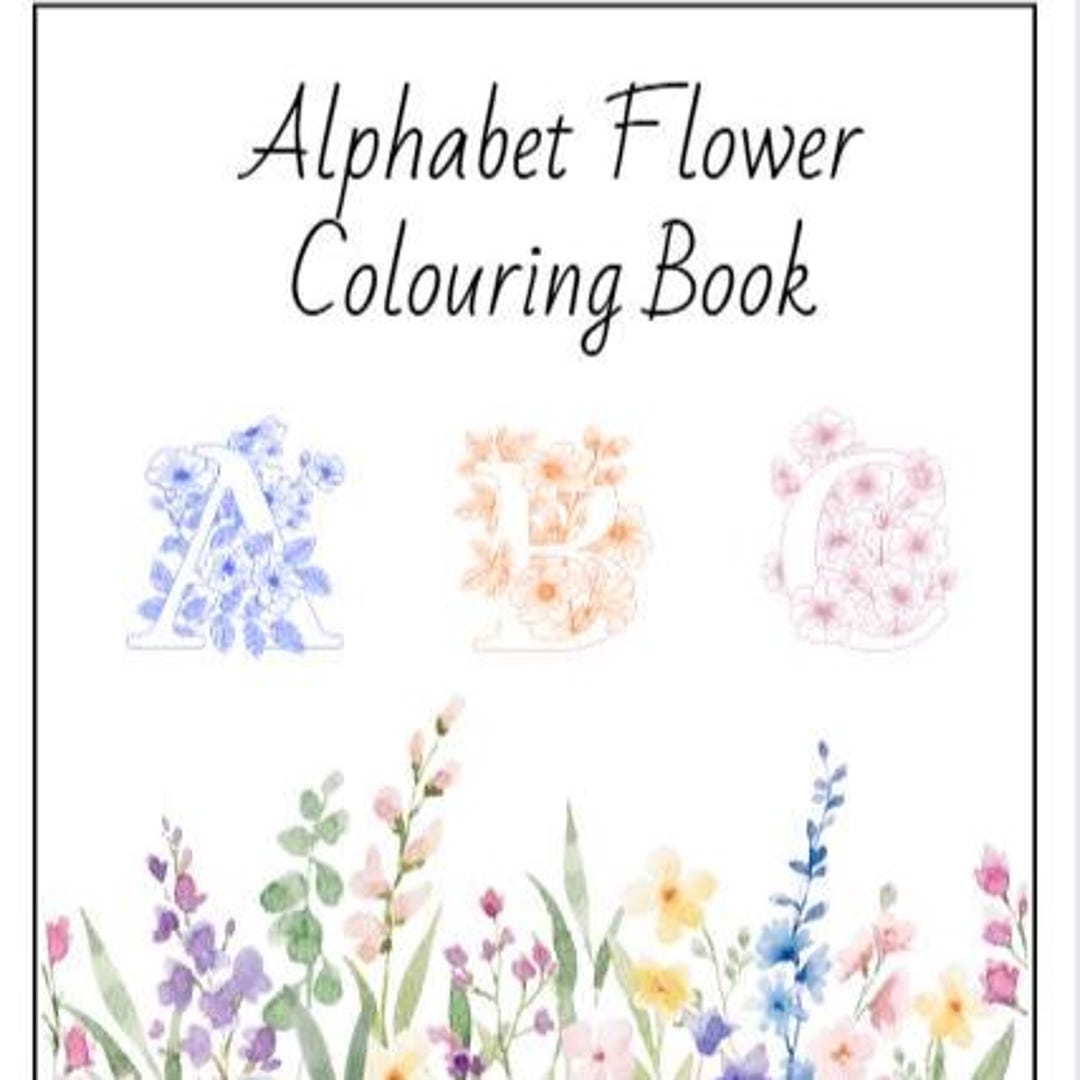 Alphabet Flower Colouring Book - Etsy