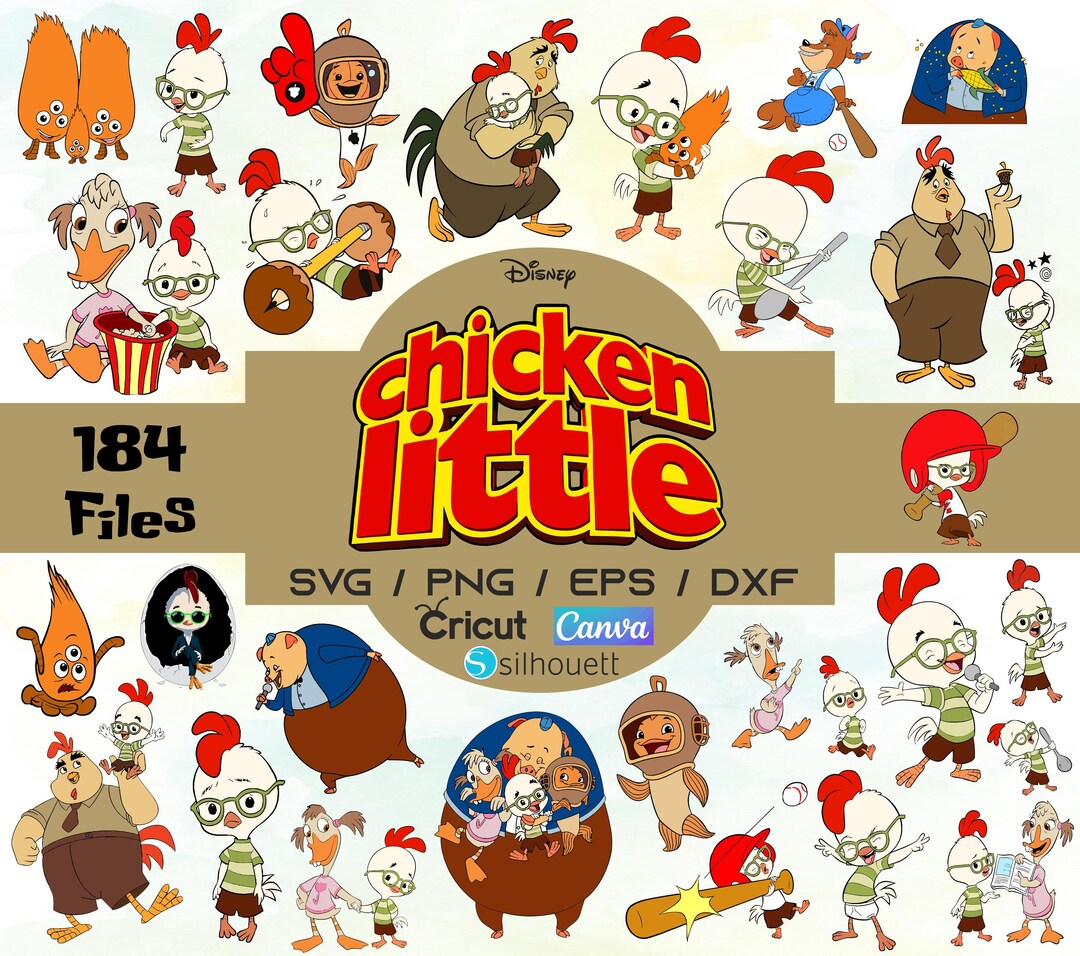 Disney Chicken Little SVG Bundle | 184 Files PNG Eps DXF | Abby Mallard ...