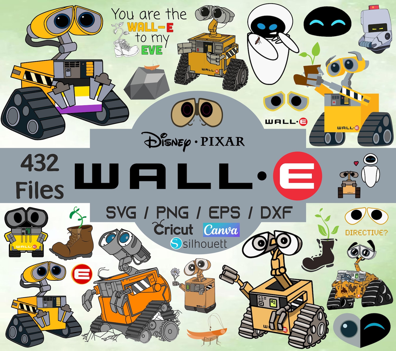 Wall-e Svg Bundle, Fun Art Wall-e and Eve Png, Wall-e Png, Wall-e ...