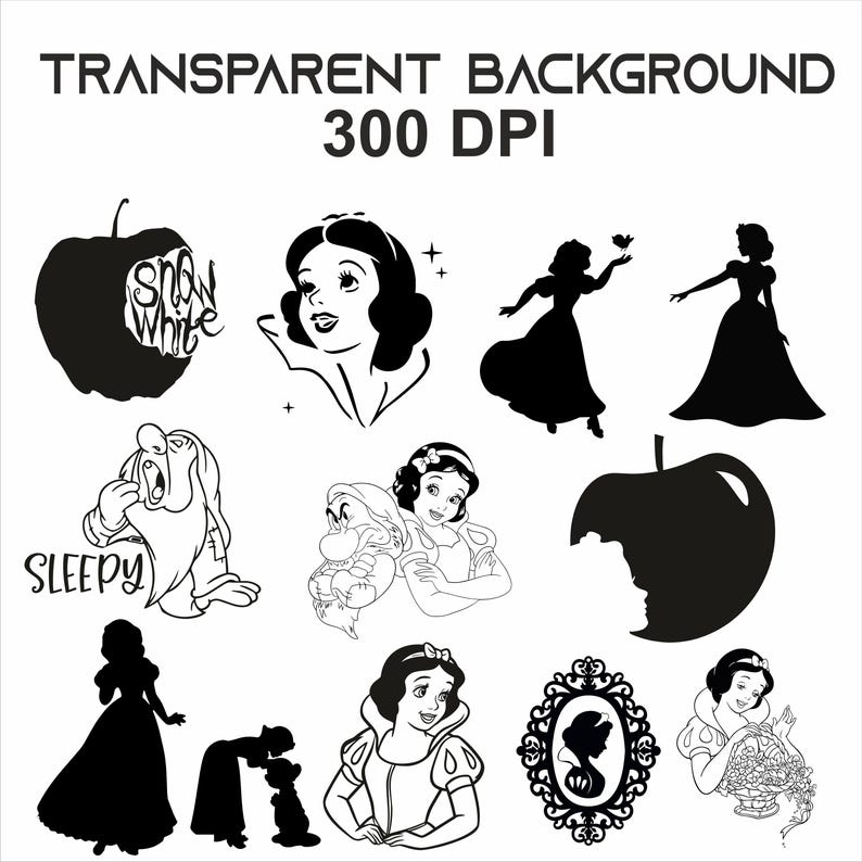 Snow White Svg Bundle, 7 Dwarfs Png Clipart, Evil Queen Cut Files ...