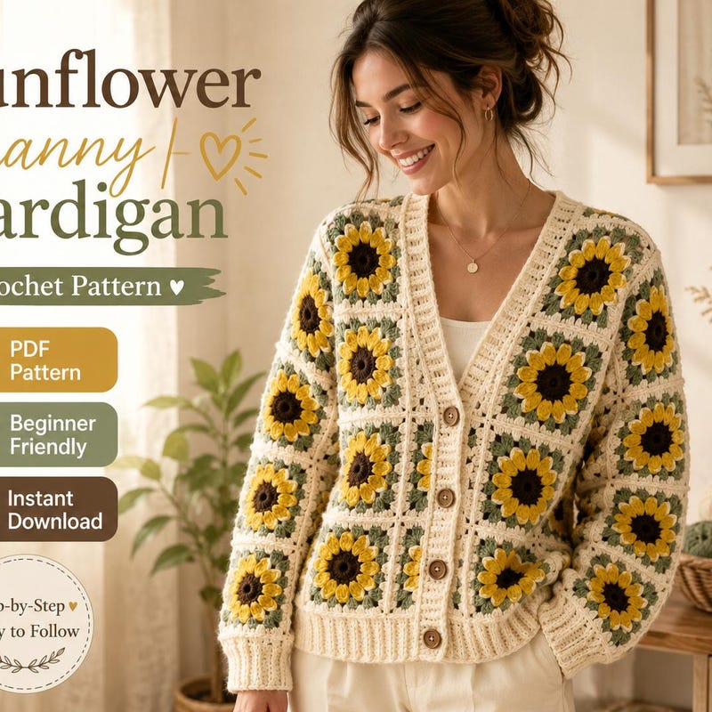 Oversized Sunflower Granny - Etsy