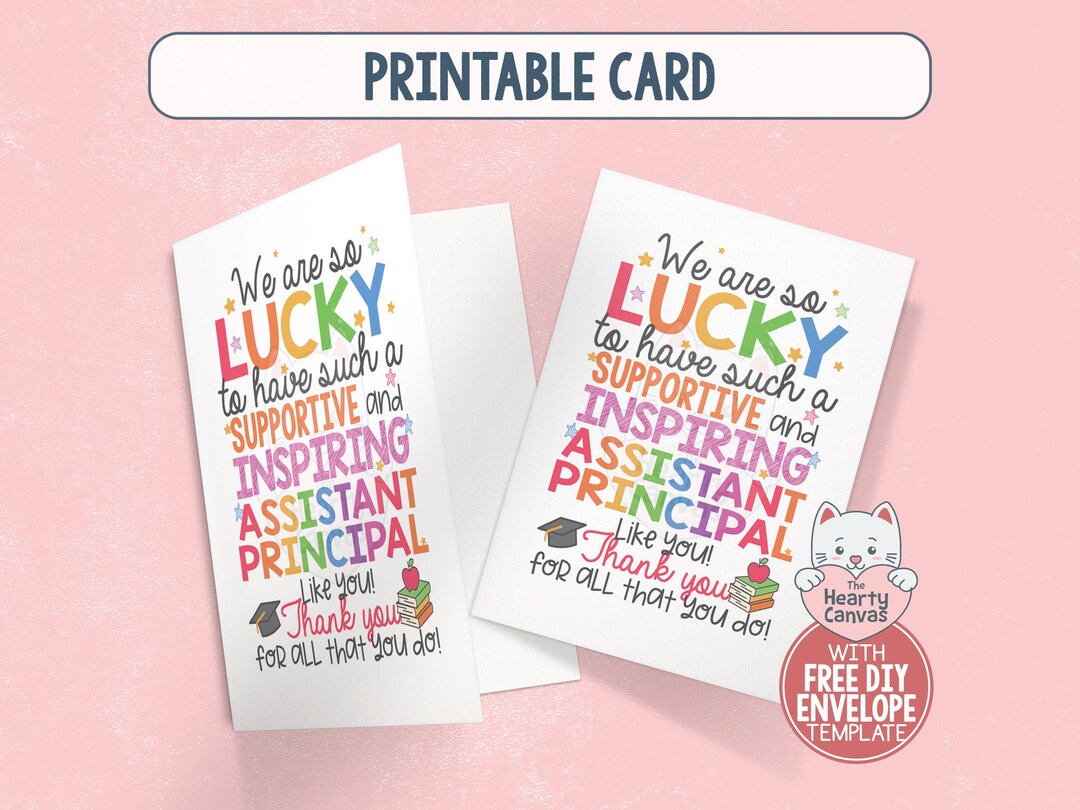 Assistant Principal Card Printable, Assistant Principal Appreciation ...