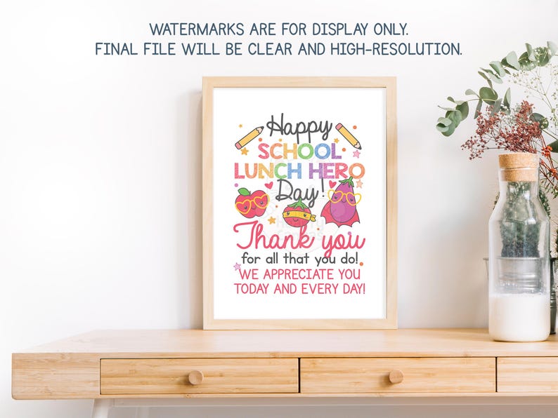 School Lunch Hero Day Sign Printable, Thank You Lunch Lady Appreciation ...