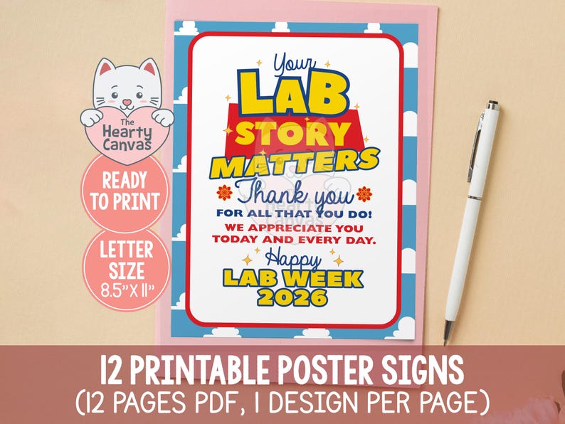 Lab Week 2026 Poster Signs Printable, Lab Story Theme Lab Week Décor - Etsy