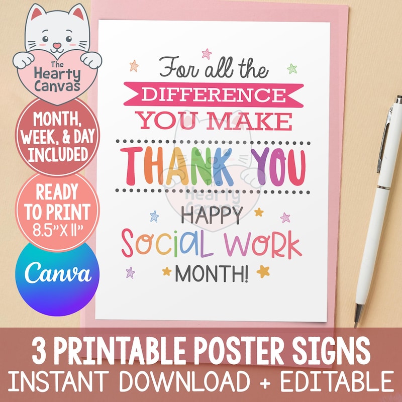 Happy Social Work Month - Etsy