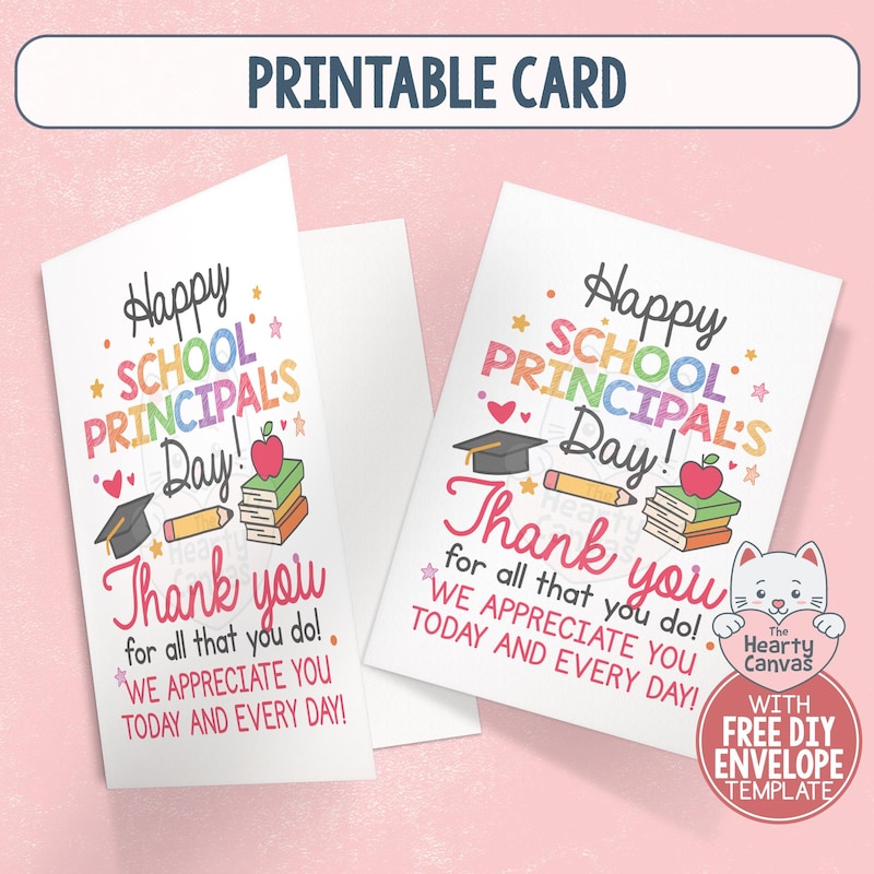 Printable Principal Appreciation Cards - Etsy