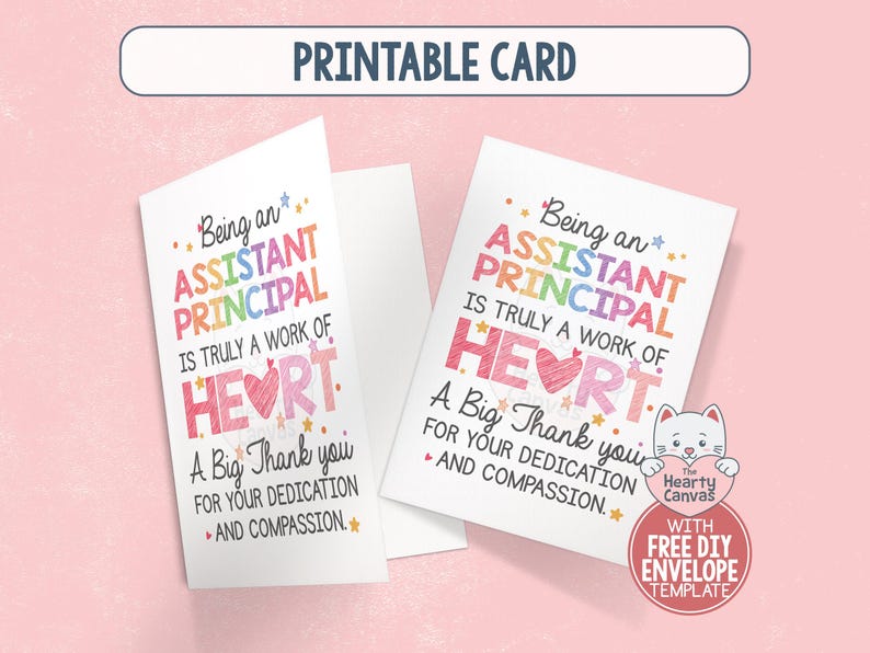 Assistant Principal Card Printable, Assistant Principal Appreciation ...