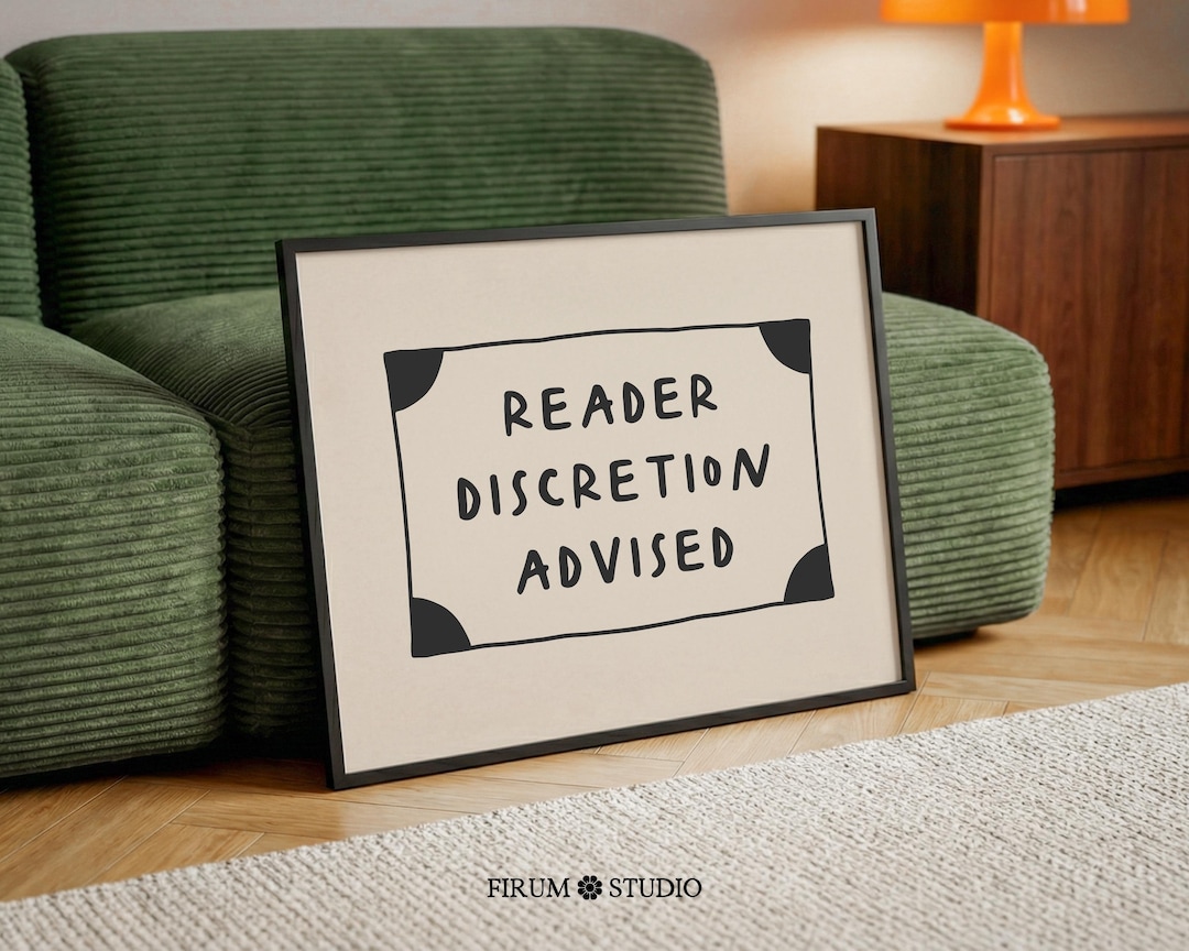 Reader Discretion Advised Print, Dark Romance Reader Decor, Digital ...