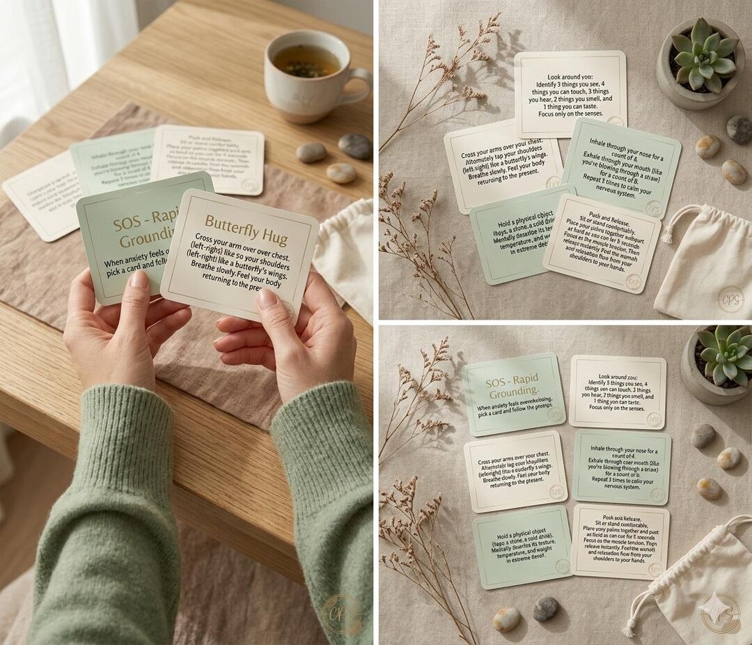 Somatic Grounding Cards for Anxiety Relief, Vagus Nerve Reset (PDF ...