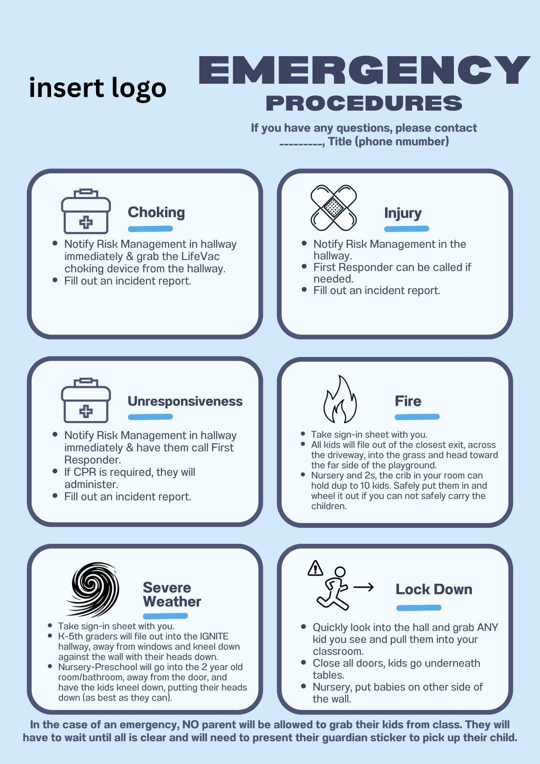 Emergency Procedures Poster - Etsy
