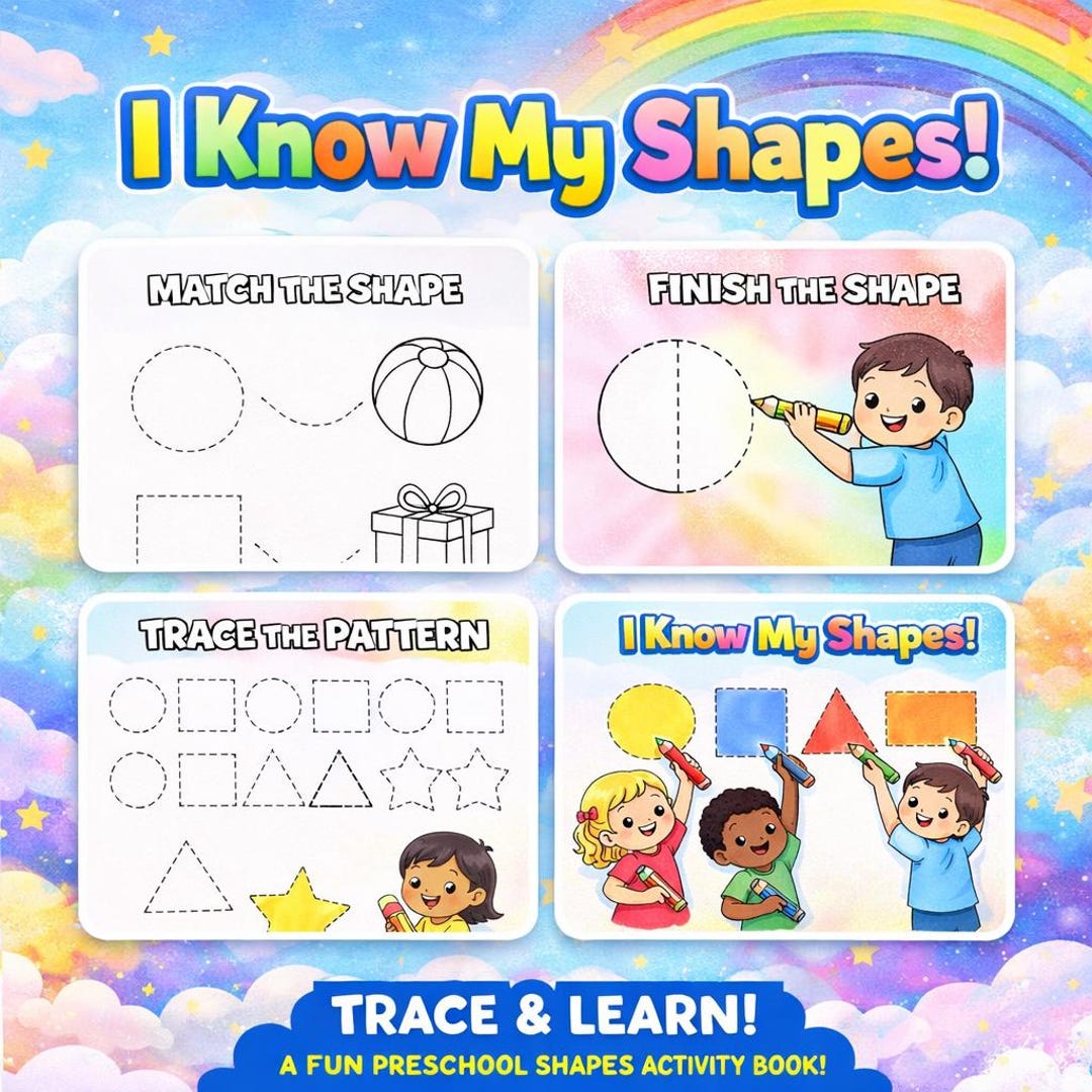 I Know My Shapes Coloring Book - Etsy