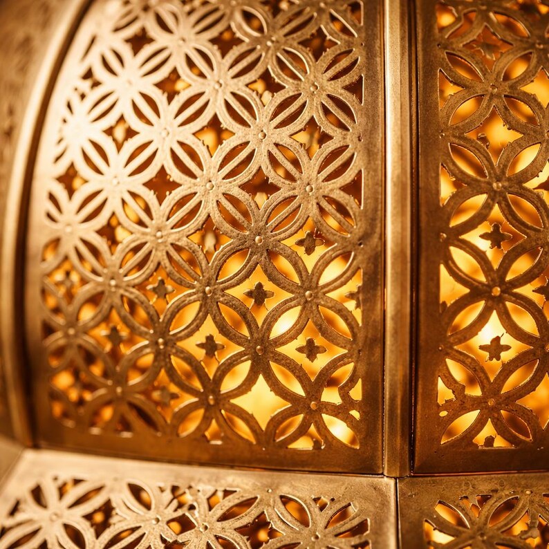 Moroccan Gold Lantern | Ramadan Eid Decor | Boho Arabic Candle Holder ...