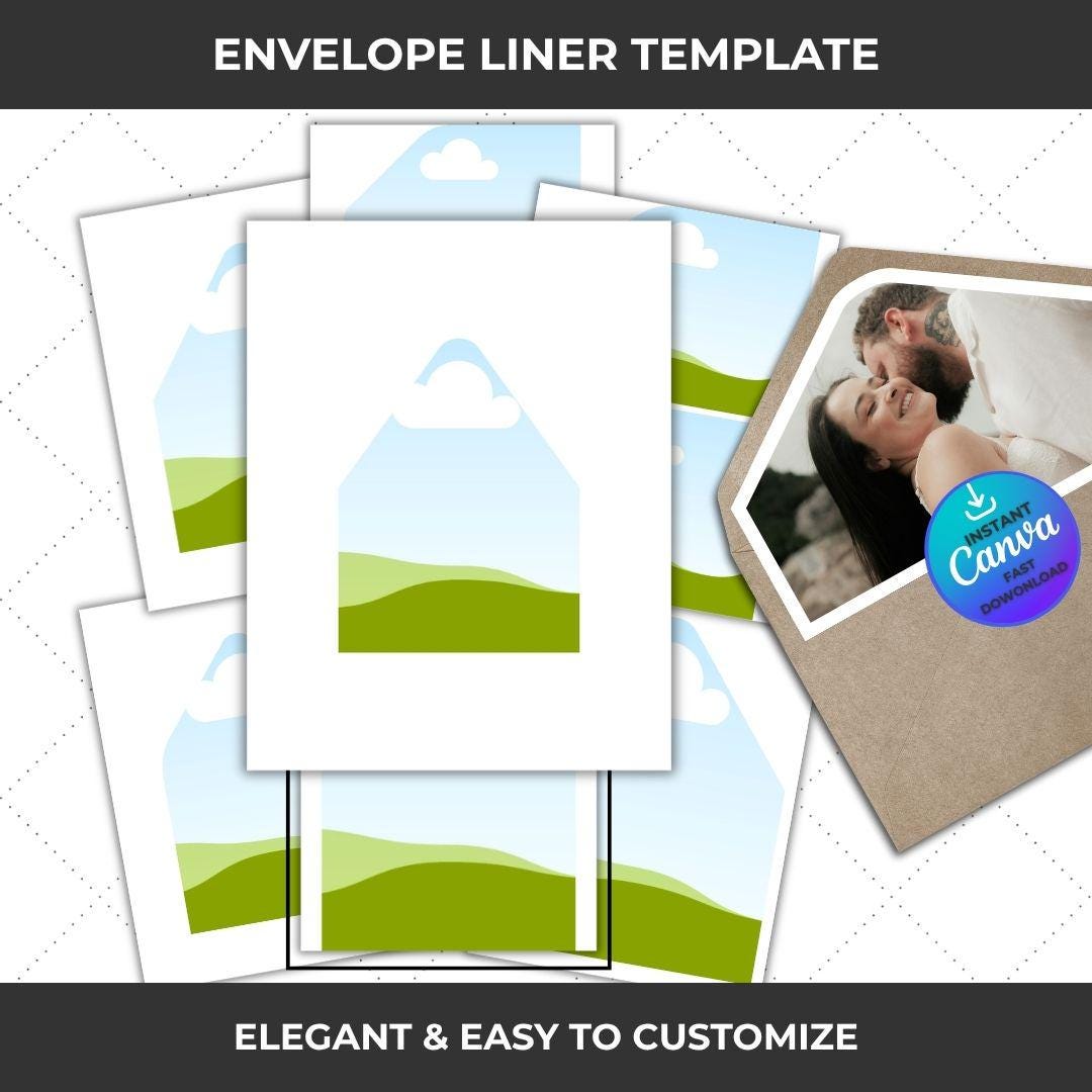 Envelope Liner Template CANVA Digital Download - 8 Popular Sizes US ...