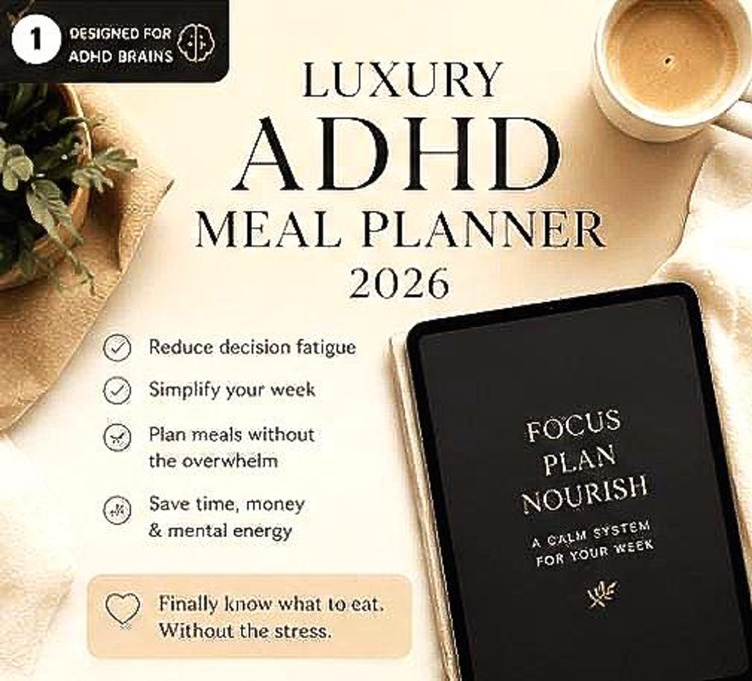 ADHD Meal Planner 2026 | Neurodivergent Friendly Weekly Food Planner ...