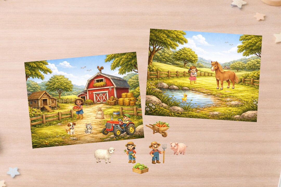 Farm Cut and Paste Activity – 5 Pages | Digital Download | Kids ...