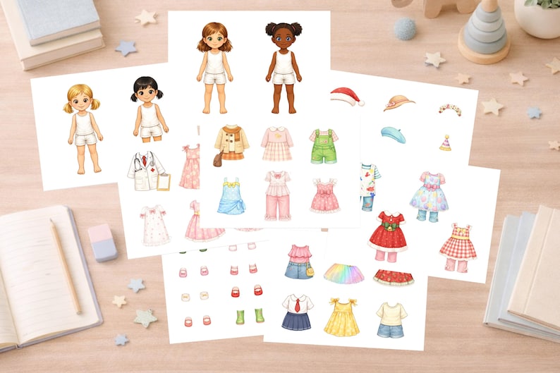 Printable Dress up Dolls | Paper Doll Activity | A4 & US Letter - Etsy