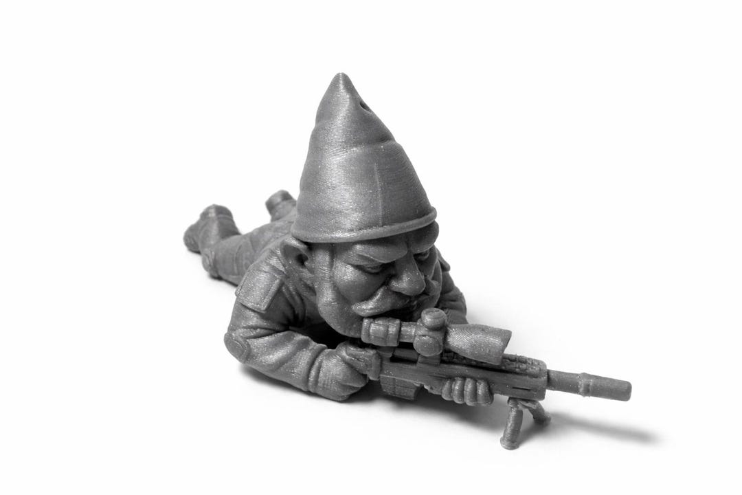 Sniper Gnome Figurine | Funny Tactical Garden Gnome | 3D Printed Desk ...