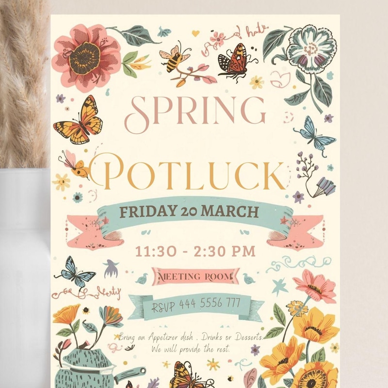 Spring Luncheon Templates - Etsy