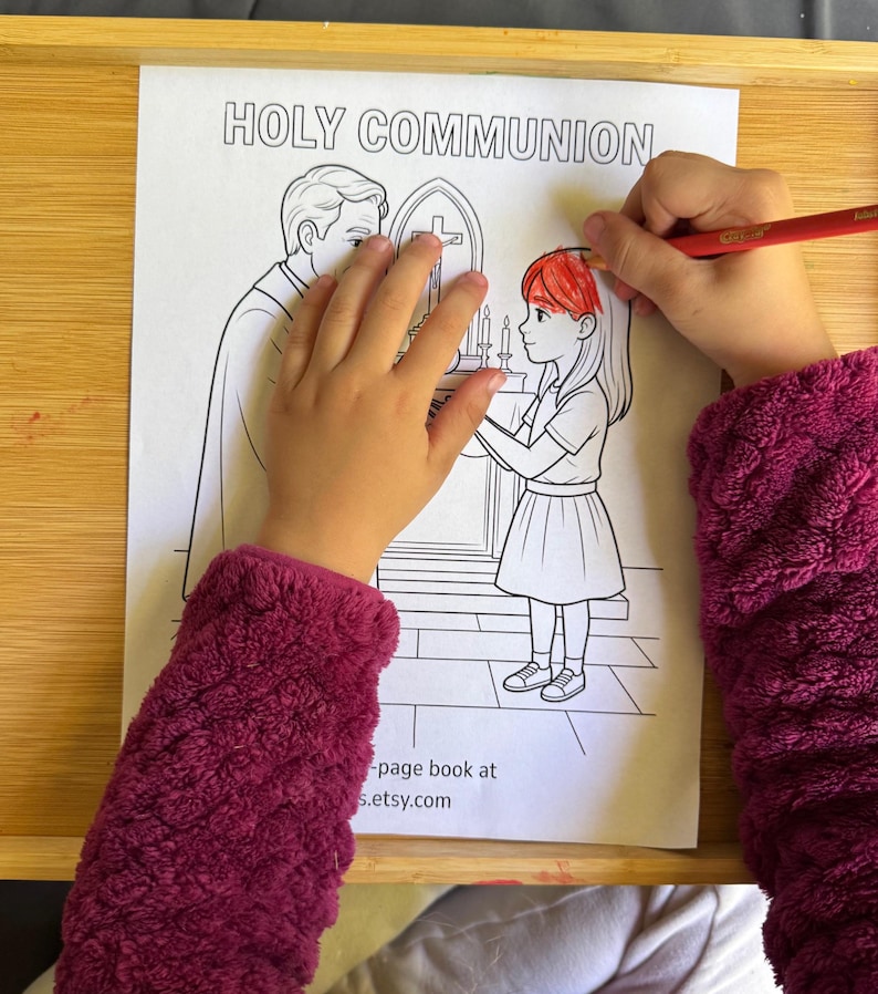 Bilingual Holy Communion Coloring Page | Catholic Mass Printable ...