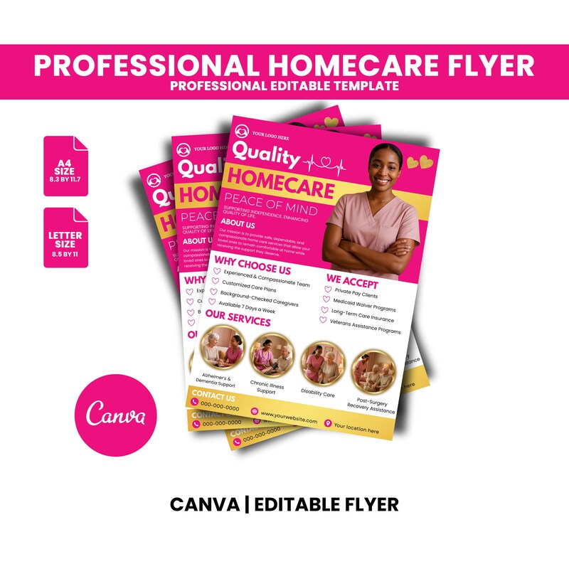 Homecare Flyer Template - Etsy
