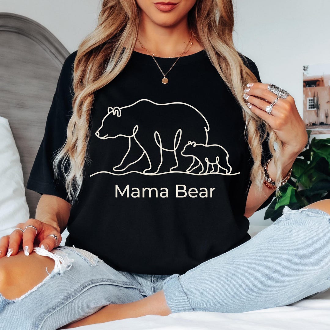 Mama Bear With Cubs Minimalist Line Art Shirt, Mother's Day Gift - Etsy