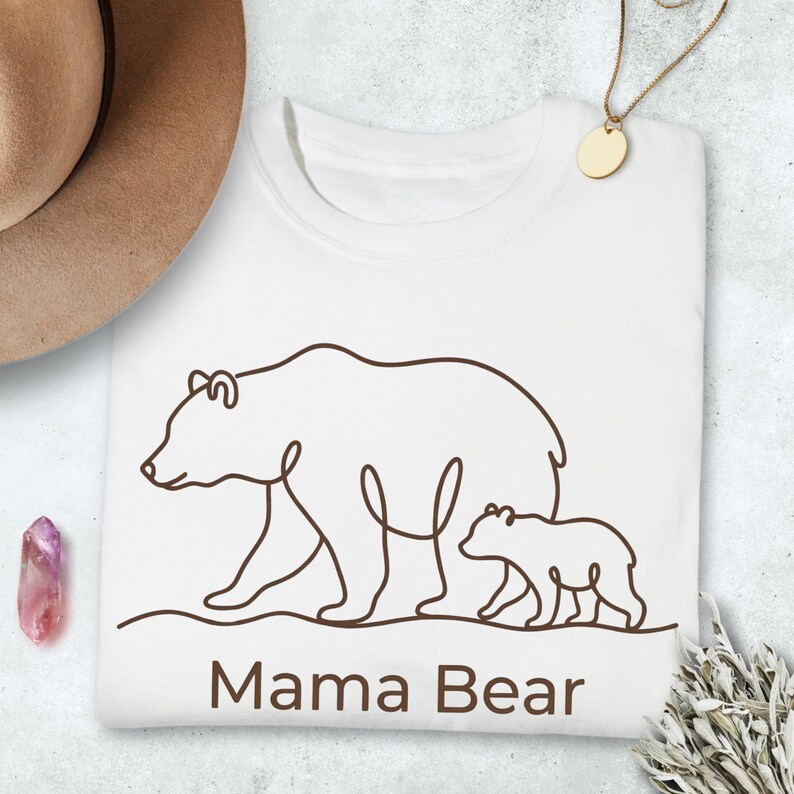 Mama Bear With Cubs Minimalist Line Art Shirt, Mother's Day Gift - Etsy