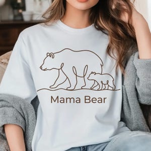 Mama Bear With Cubs Minimalist Line Art Shirt, Mother's Day Gift - Etsy