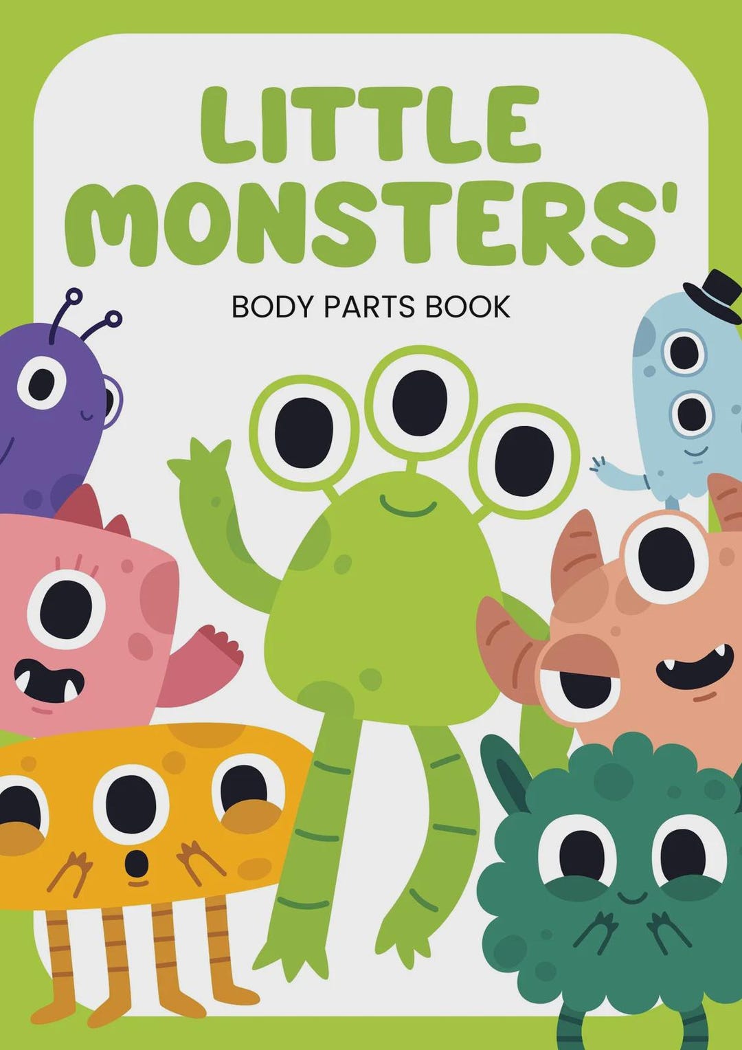 Little Monsters Body Parts Vocabulary Booking Colorful. - Etsy