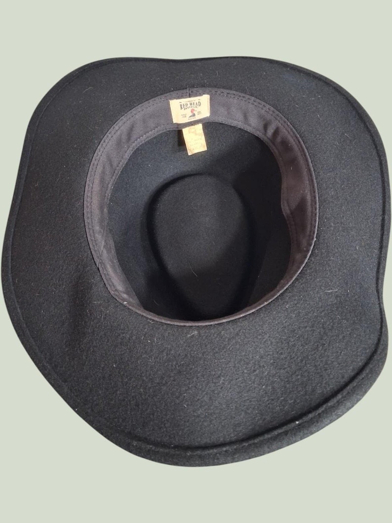 Red Head Black Cowboy Hat Western Style Wool Felt Hat | Classic Rancher ...