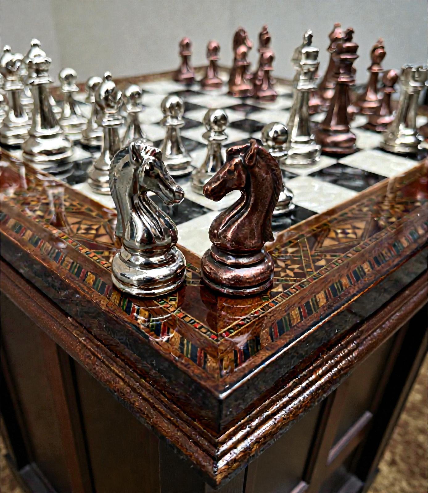 Luxury Chess Set Handmade Solid Wooden Inlay Board With Storage ...