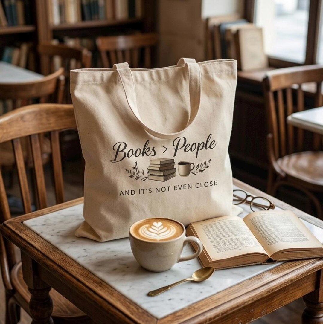 Book Lover Tote Bag Aesthetic, Canvas Book Bag for Readers, Coffee ...