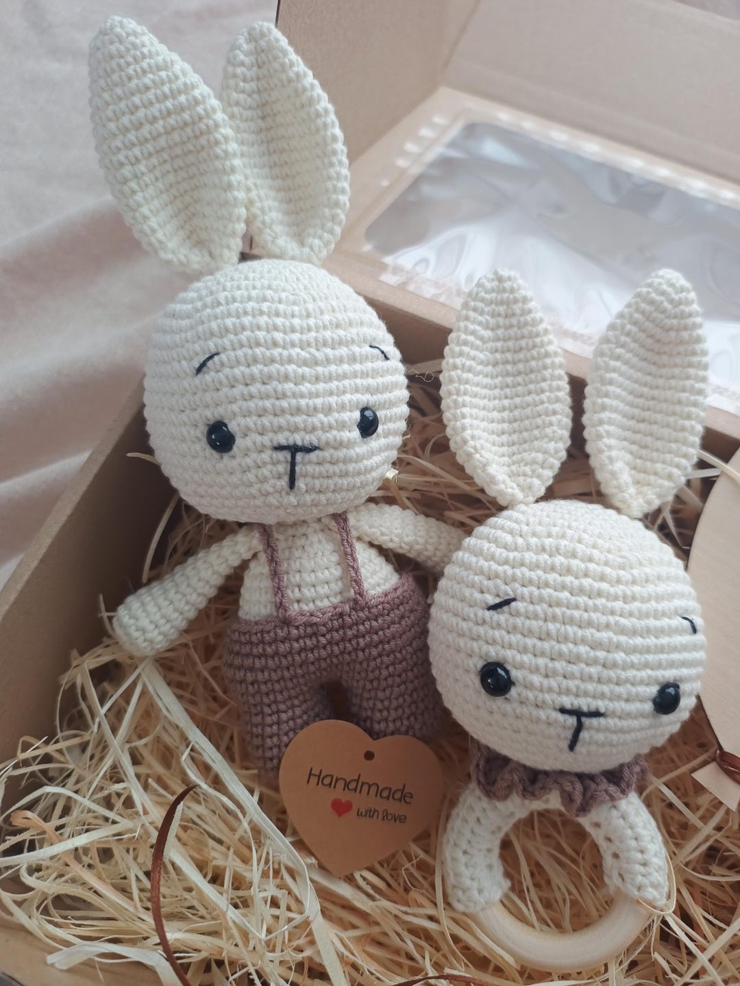 Baby Gift Set - Handmade Plush Toy + Rattle + Booties | the Perfect ...